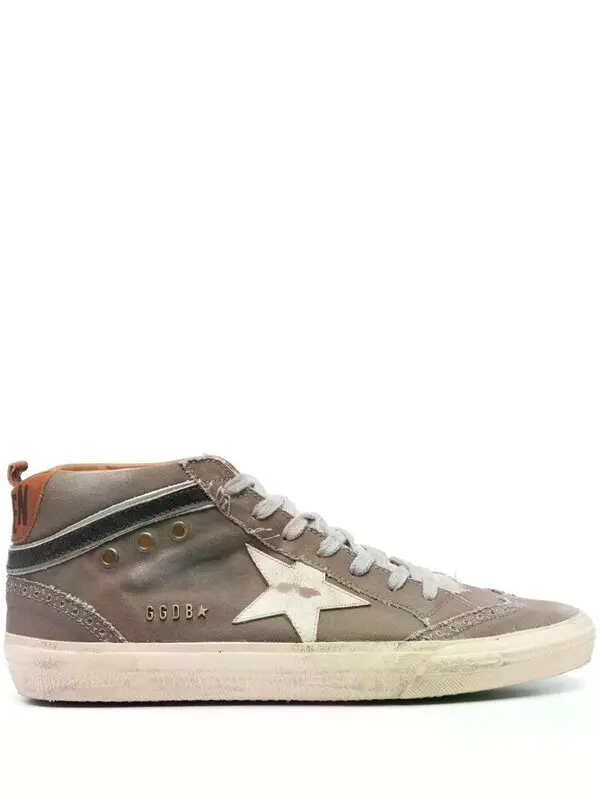 GOLDEN GOOSE Mid Star Distressed-effect Sneakers