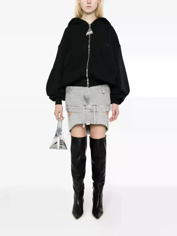 Attico Cut-out Denim Mini Skirt