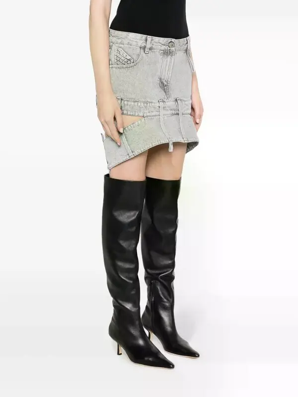 Attico Cut-out Denim Mini Skirt