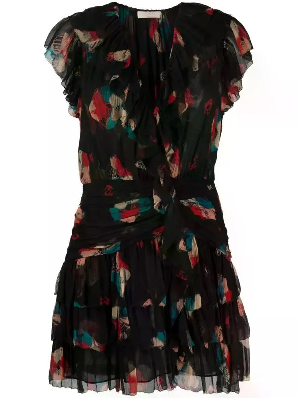 Ulla Johnson Zina Graphic-print Mini Dress - Black