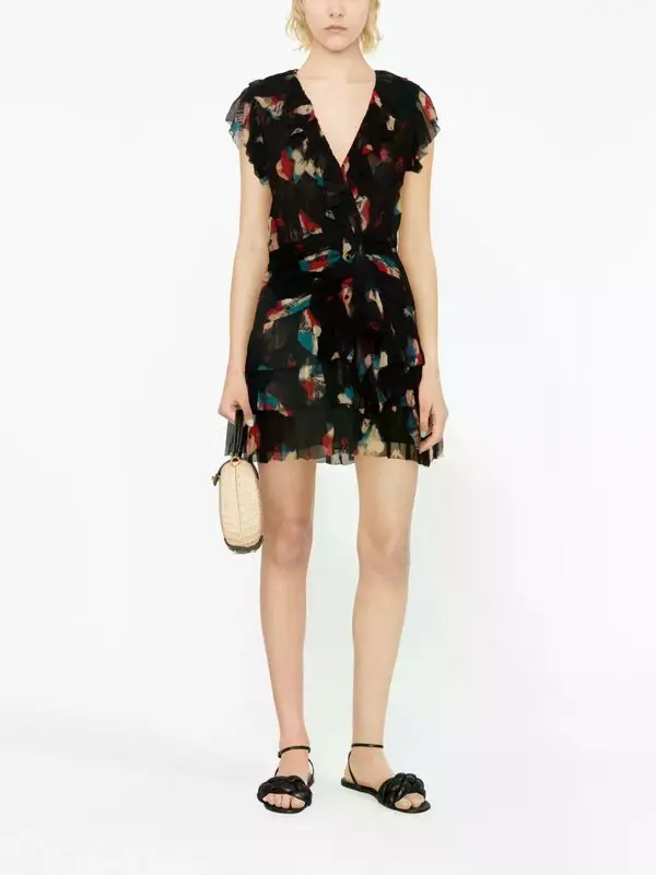 Ulla Johnson Zina Graphic-print Mini Dress - Black