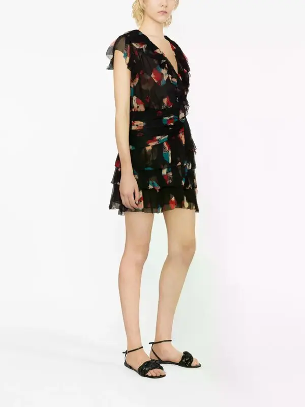 Ulla Johnson Zina Graphic-print Mini Dress - Black