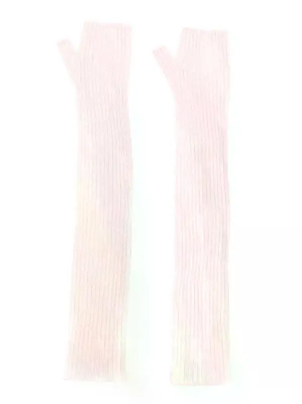 BARRIE Long Knitted Fingerless Gloves - Pink