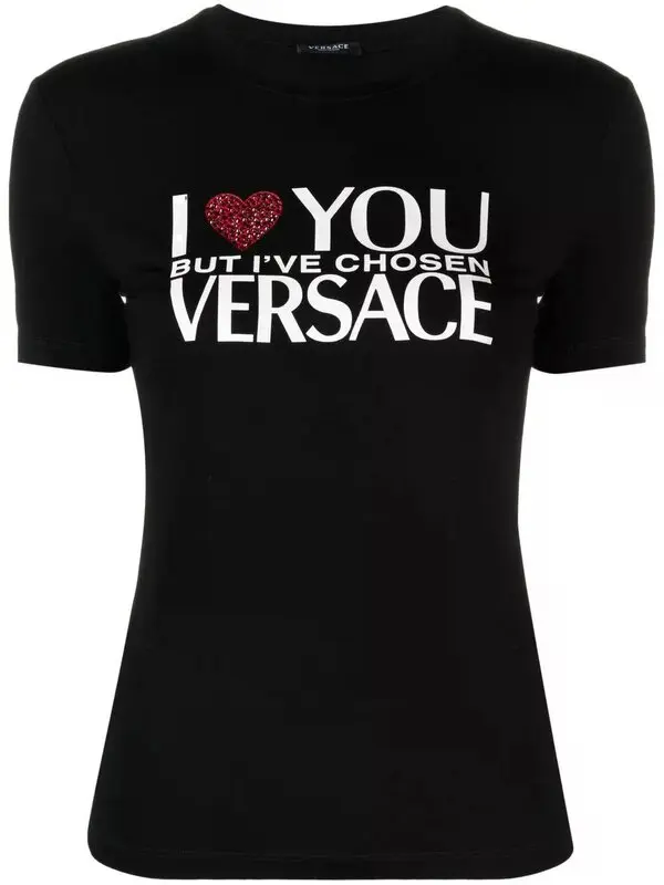 Versace Slogan-print T-shirt - Black