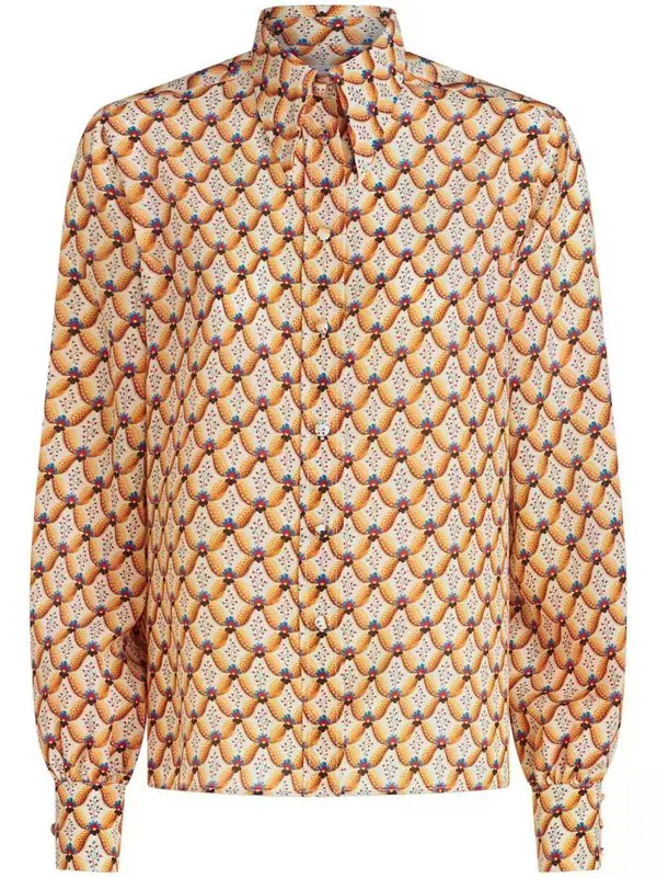 Etro Floral-print Silk Shirt - Brown