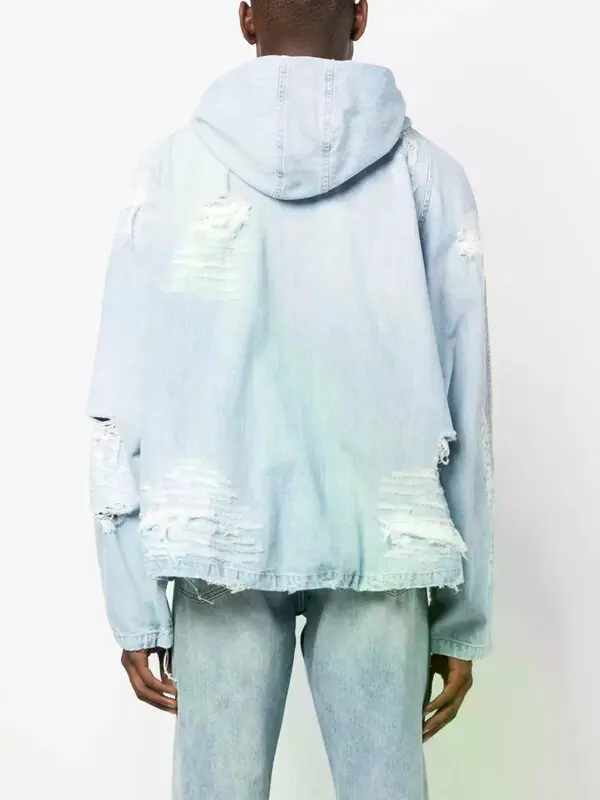 424 Distressed Cotton Hooded Jacket