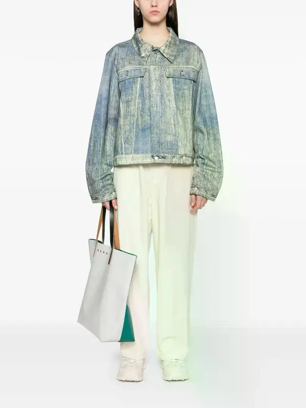 Camper Printed Denim Jacket - Blue