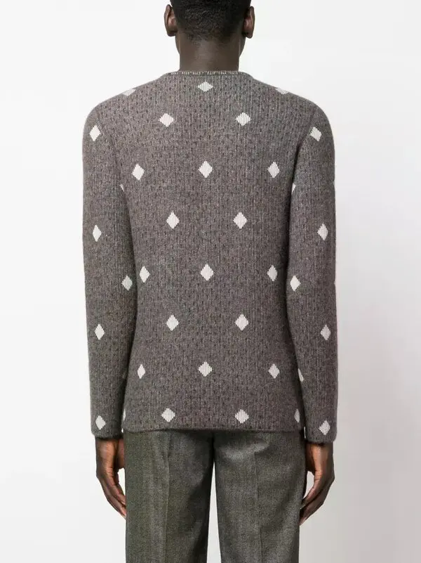 Giorgio Armani Diamond Jacquard Crew Neck Jumper