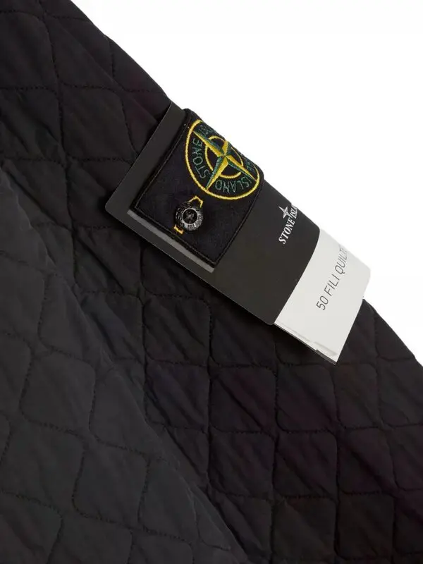 Stone Island Quilted Press-stud Bomber Jacket - Black