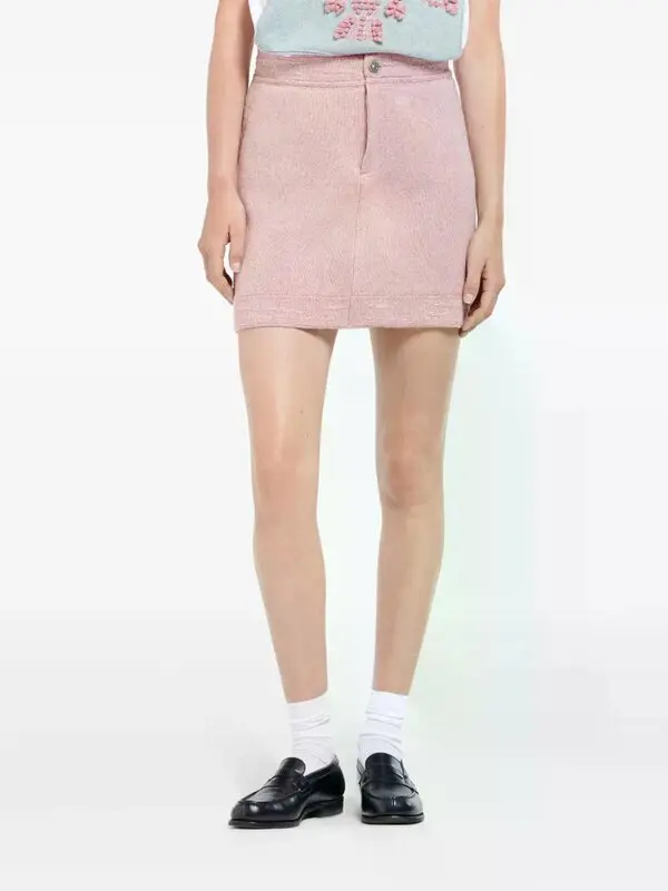 BARRIE Contrast-stitch Mini Skirt - Pink
