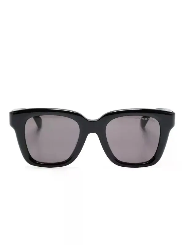 Alexander McQueen Skull-appliqué Square-frame Sunglasses - Black