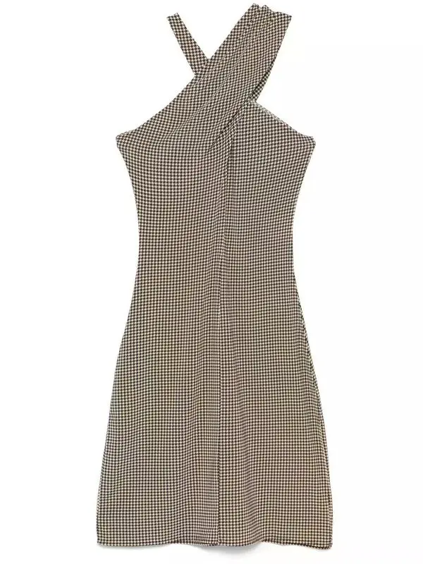 COURREGES Criss-cross Jersey Mini Dress - Neutrals