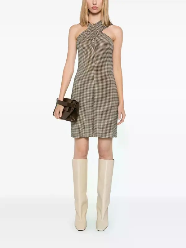 COURREGES Criss-cross Jersey Mini Dress - Neutrals
