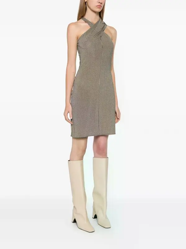 COURREGES Criss-cross Jersey Mini Dress - Neutrals