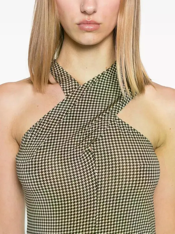 COURREGES Criss-cross Jersey Mini Dress - Neutrals