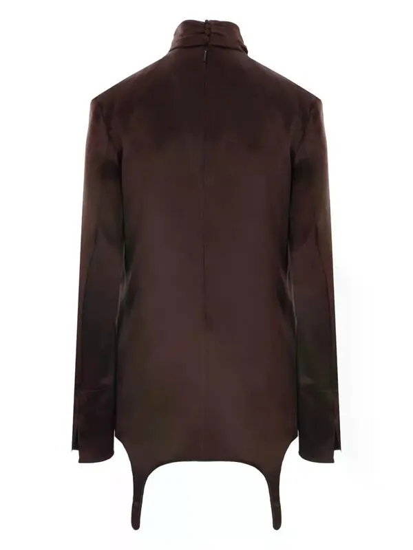 Saint Laurent Garter Detail Silk Blouse