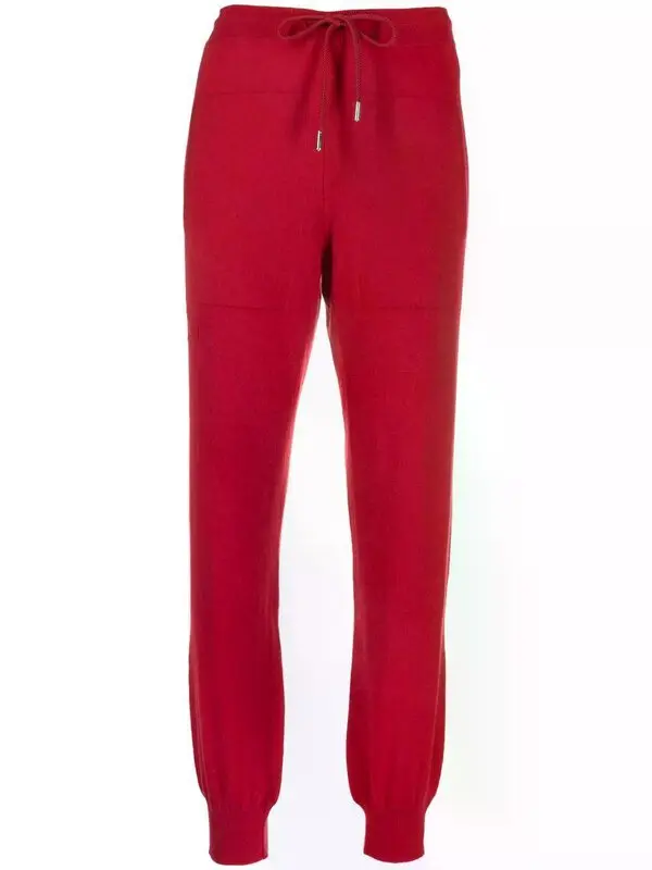 BARRIE Drawstring Cashmere Track Pants - Red