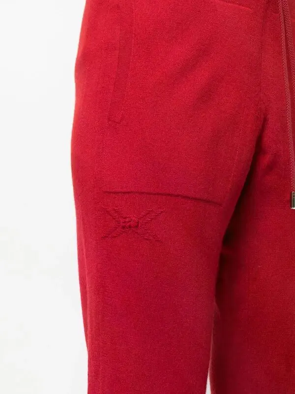 BARRIE Drawstring Cashmere Track Pants - Red