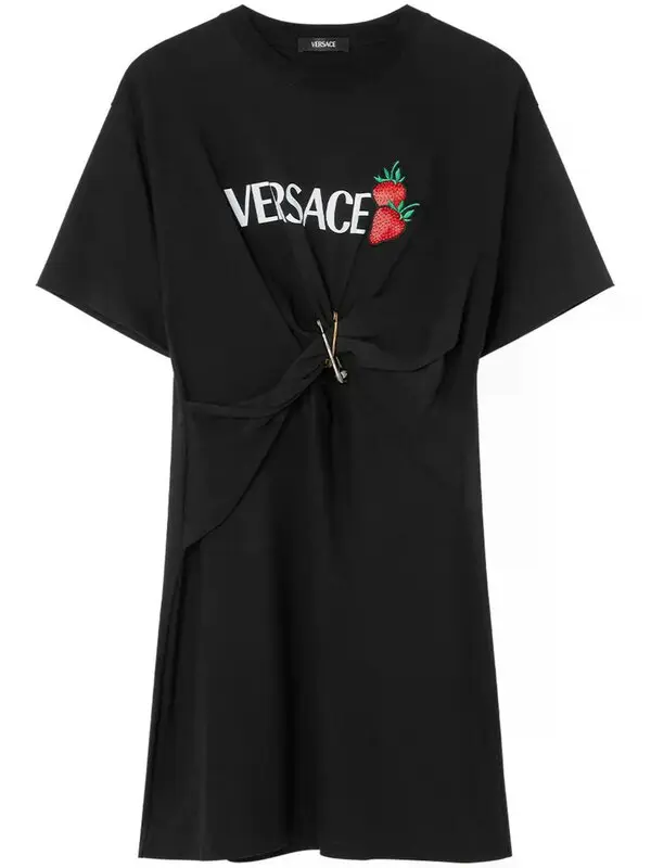 Versace Safety Pin Embroidered T-shirt Dress