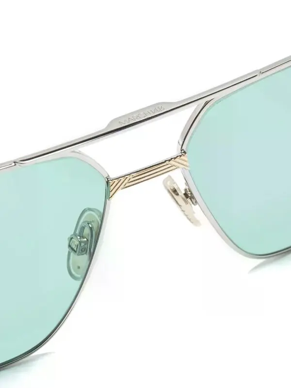 MARCH LA.B Double-bridge Pilot-frame Sunglasses - Silver