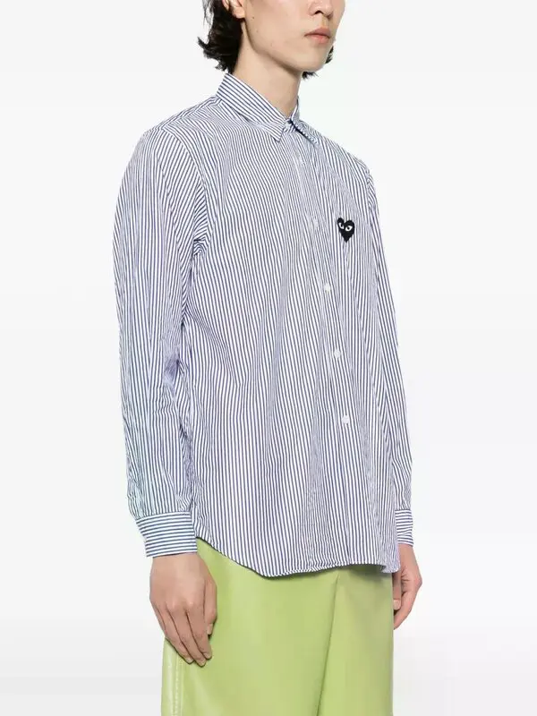 Play Comme Des Garcon Logo-patch Cotton Shirt - Blue