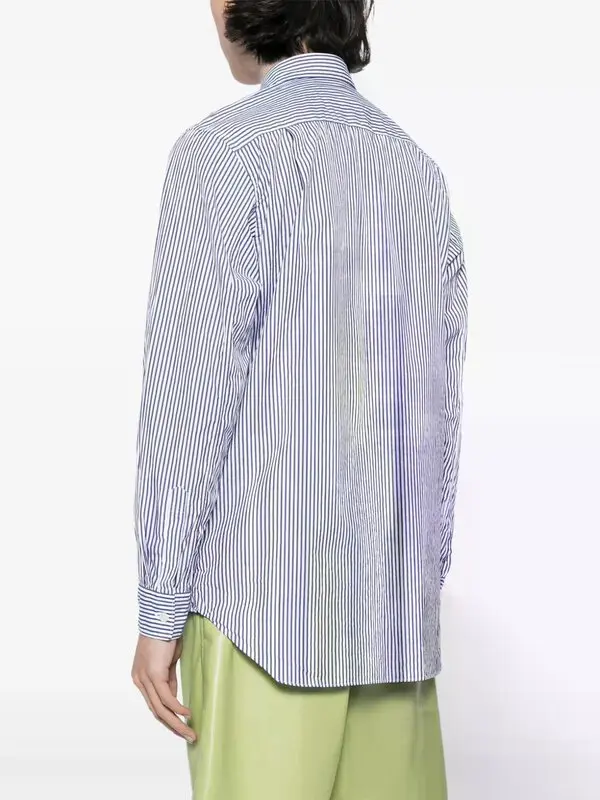 Play Comme Des Garcon Logo-patch Cotton Shirt - Blue