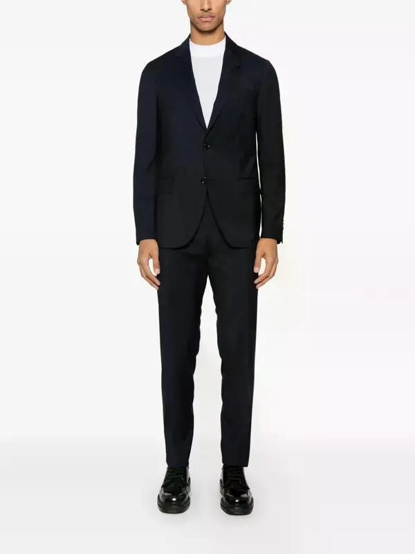 LARDINI Brooch-detail Suit - Blue