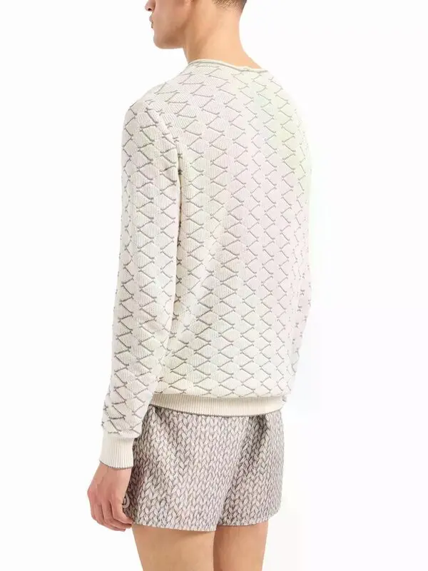 Giorgio Armani Zigzag-embroidered Round-neck Jumper