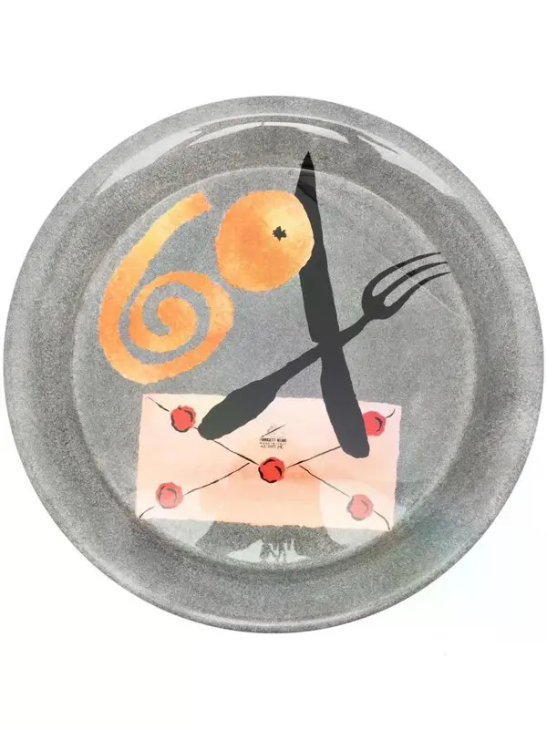 FORNASETTI Graphic-print Tray - Grey