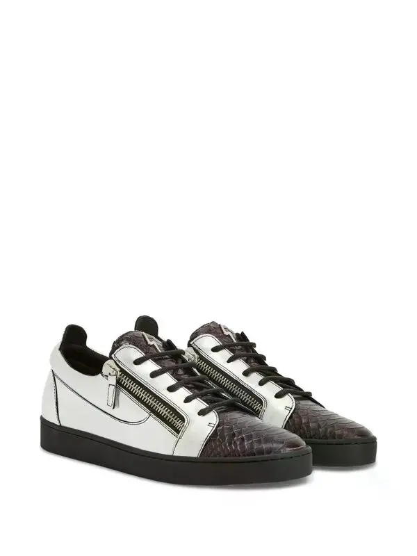 GIUSEPPE ZANOTTI Frankie Double-zip Low-top Sneakers - Silver