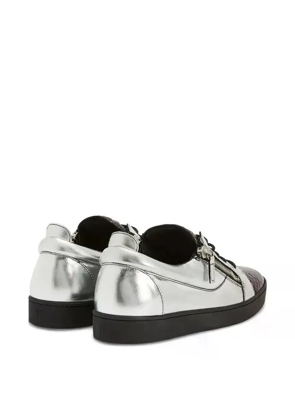 GIUSEPPE ZANOTTI Frankie Double-zip Low-top Sneakers - Silver
