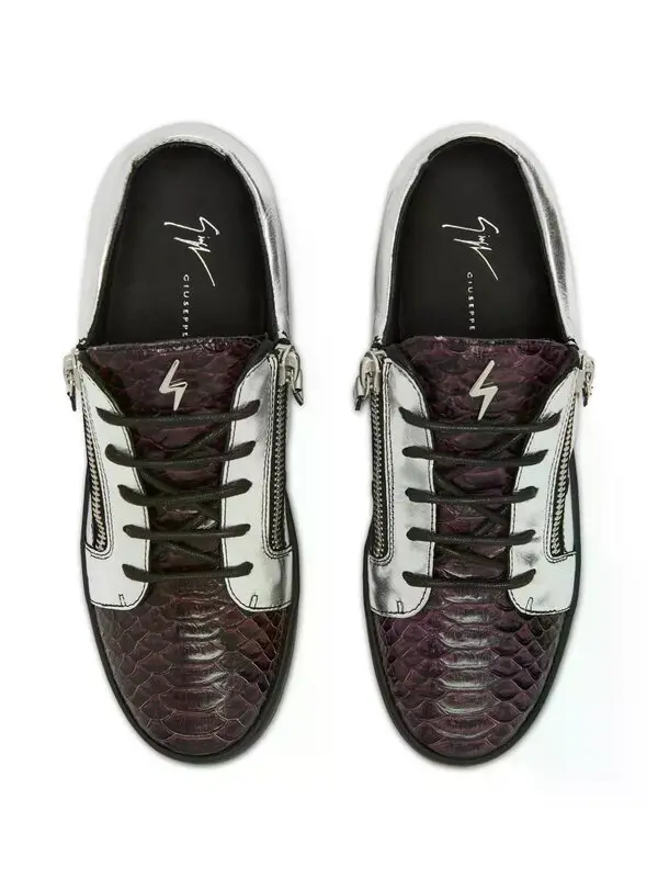 GIUSEPPE ZANOTTI Frankie Double-zip Low-top Sneakers - Silver