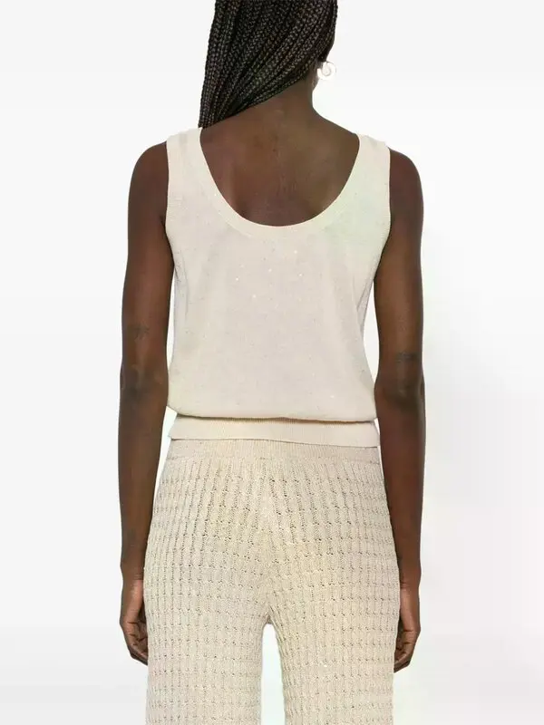Eleventy Sleeveless Knit Tank Top With Sequin Detailing