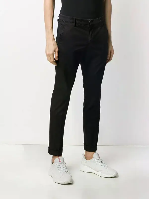 DONDUP Mid-rise Tapered-leg Chinos - Black