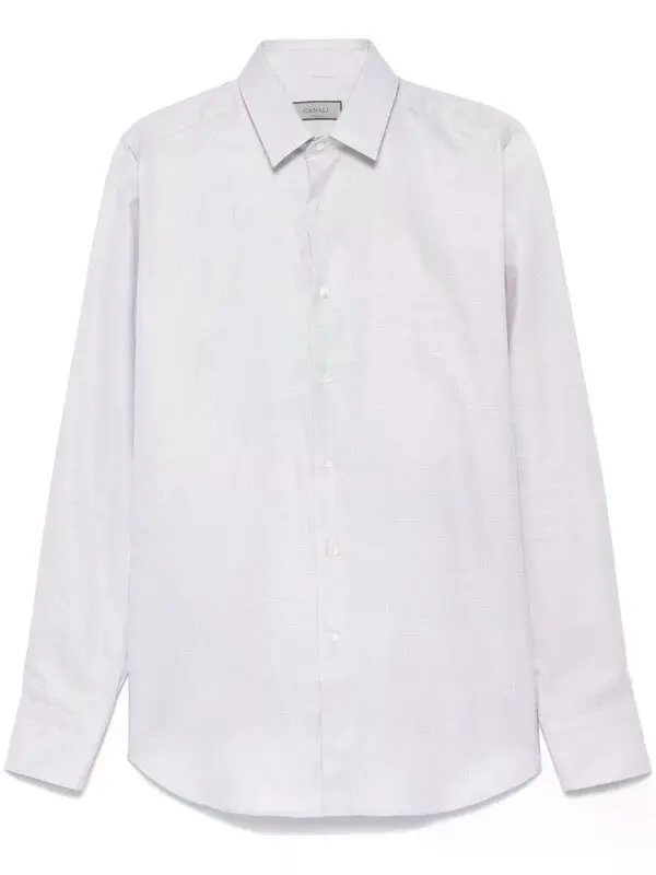 Canali Geometric-pattern Shirt - Grey
