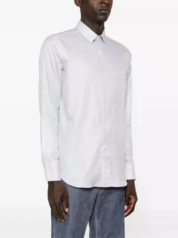 Canali Geometric-pattern Shirt - Grey