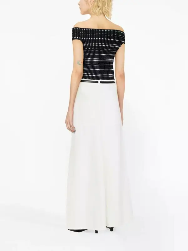 Alexander McQueen Open-knit Off-shoulder Top - Black