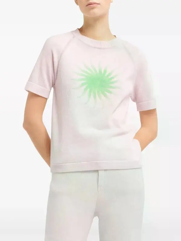 BARRIE Intarsia-knit Cashmere Top