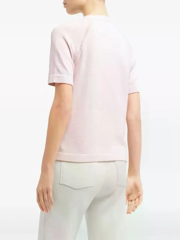 BARRIE Intarsia-knit Cashmere Top