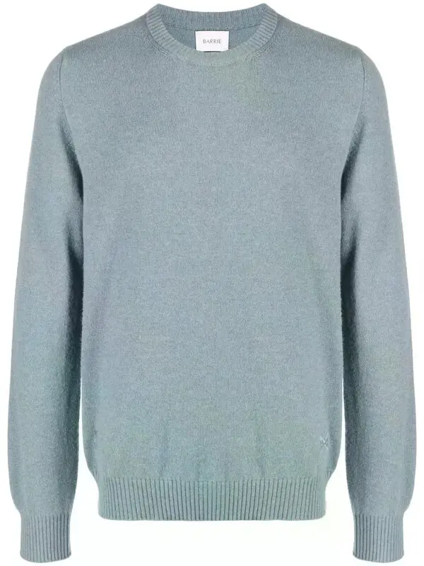 BARRIE B Label Cashmere Jumper - Blue