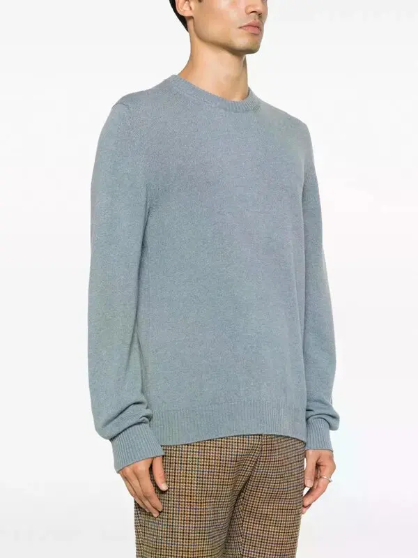 BARRIE B Label Cashmere Jumper - Blue