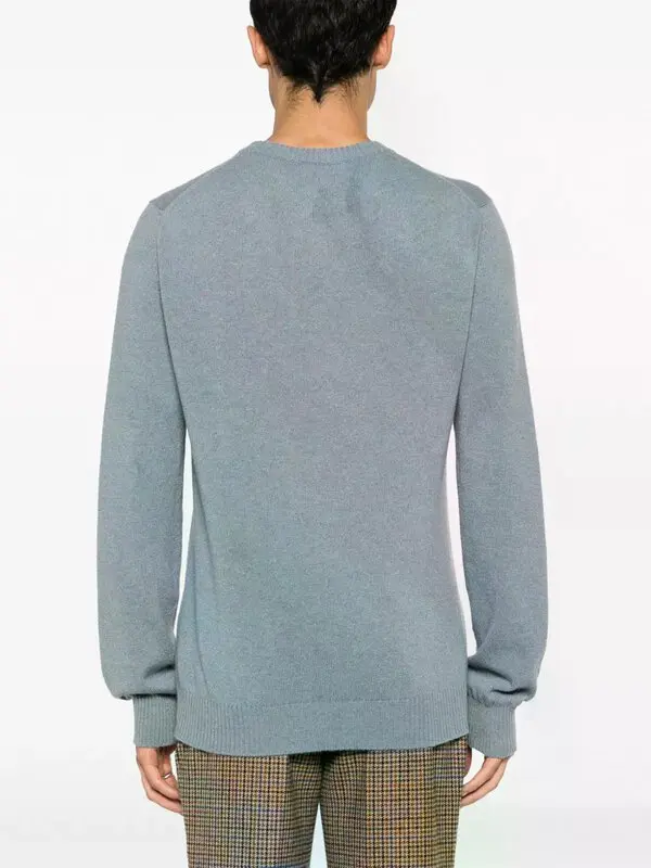 BARRIE B Label Cashmere Jumper - Blue