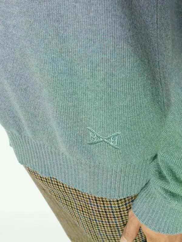 BARRIE B Label Cashmere Jumper - Blue