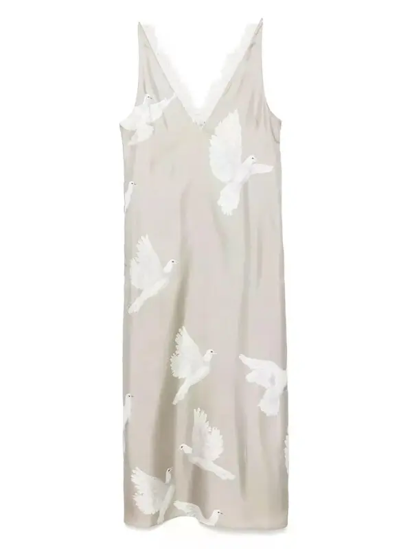 Stella McCartney Dove-print Sleeveless Maxi Dress - Grey