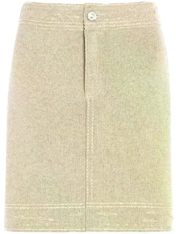 BARRIE Patchwork Denim Skirt - Neutrals