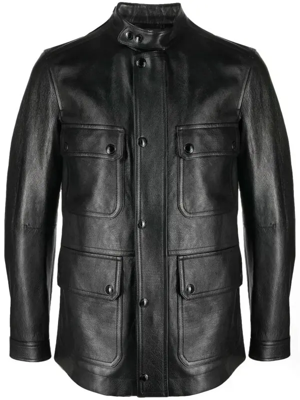 TOM FORD Leather Zip-up Jacket - Black