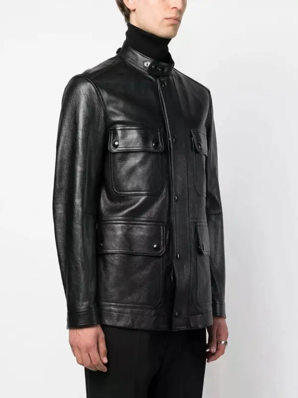 TOM FORD Leather Zip-up Jacket - Black