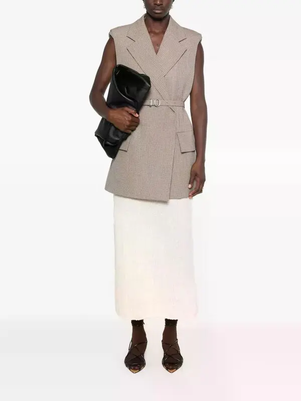JIL SANDER Checked Virgin Wool Vest
