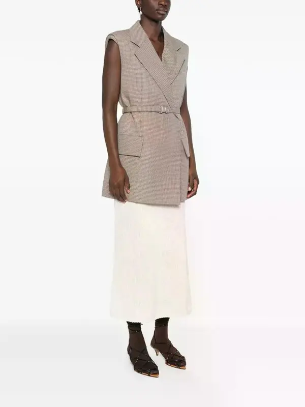 JIL SANDER Checked Virgin Wool Vest