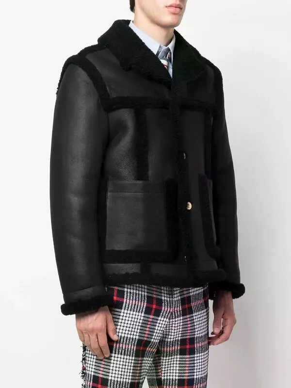 Thom Browne Shearling-trim Flight Jacket - Blue